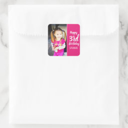Custom Photo Personalized Birthday Party Stickers | Zazzle