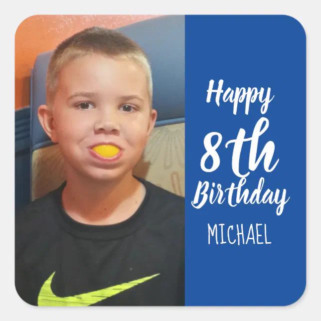 Custom Photo Personalized Birthday Party Stickers | Zazzle