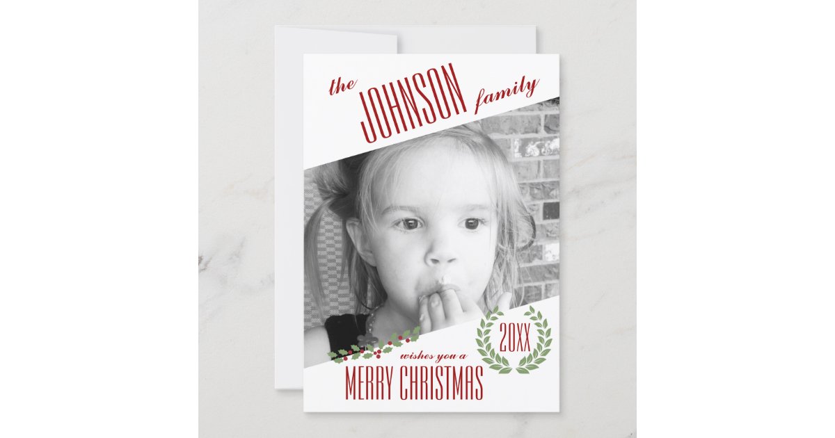 Custom Photo Personalized Holiday Christmas Card | Zazzle