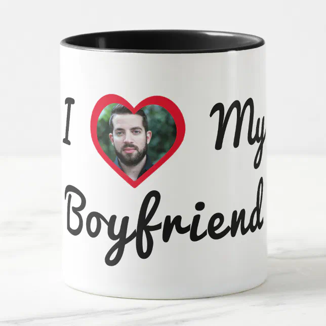 Custom Photo Personalized I Love My Boyfriend Mug | Zazzle