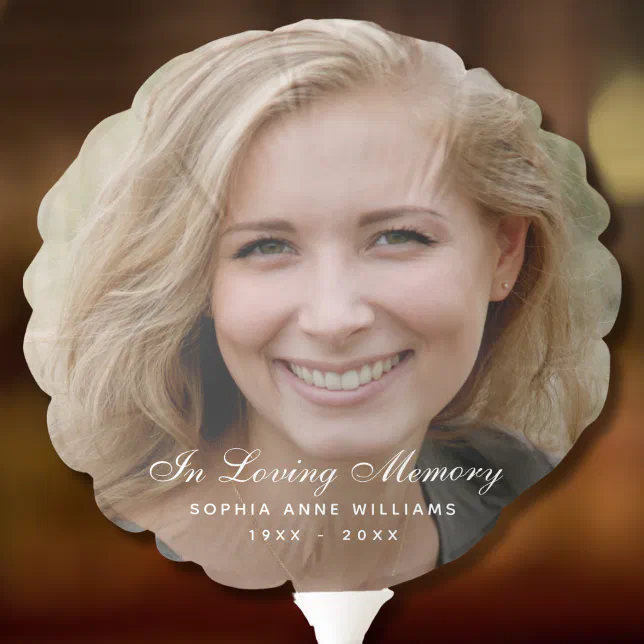 Custom Photo Personalized Memorial funeral death Balloon | Zazzle