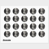 Custom Photo Personalized Memorial funeral death Classic Round Sticker ...