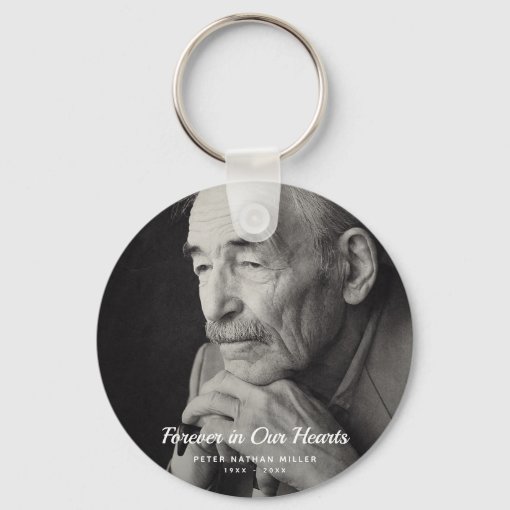 Custom Photo Personalized Memorial funeral death Keychain | Zazzle