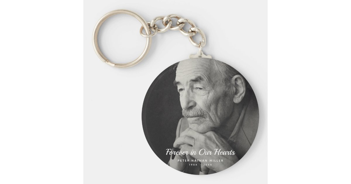 Custom Photo Personalized Memorial funeral death Keychain | Zazzle