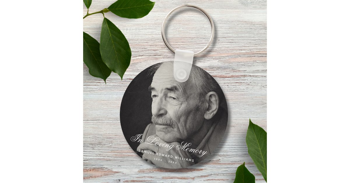 Custom Photo Personalized Memorial Keychain | Zazzle