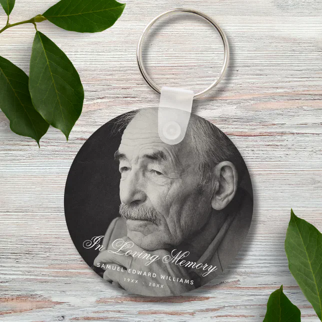 Custom Photo Personalized Memorial Keychain | Zazzle