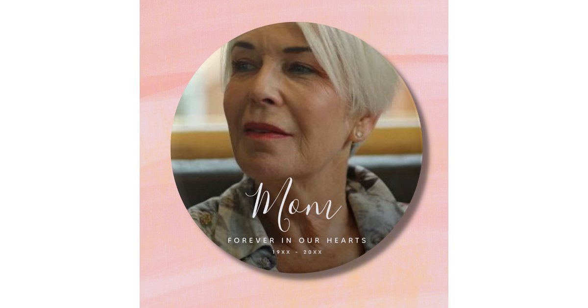 Custom Photo Personalized Memorial Tribute Funeral Button | Zazzle