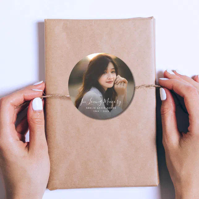 Custom Photo Personalized Memorial Tribute Funeral Classic Round ...