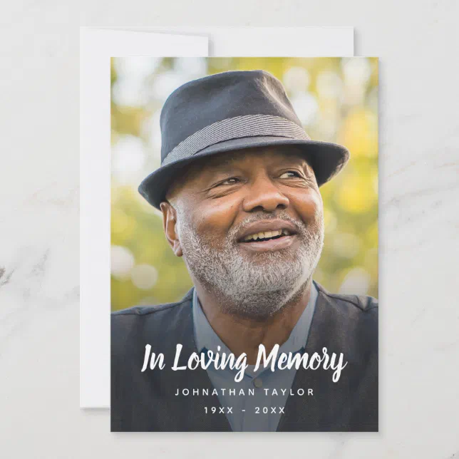 Custom Photo Personalized Memorial Tribute Funeral Invitation | Zazzle