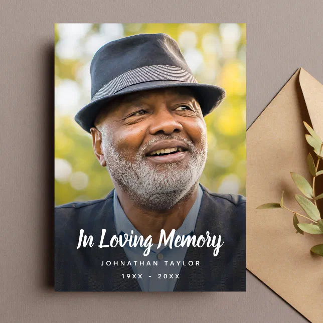 Custom Photo Personalized Memorial Tribute Funeral Invitation | Zazzle