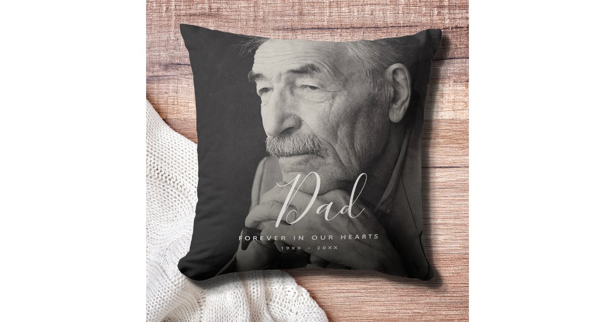 Custom Photo Personalized Memorial Tribute Funeral Throw Pillow | Zazzle