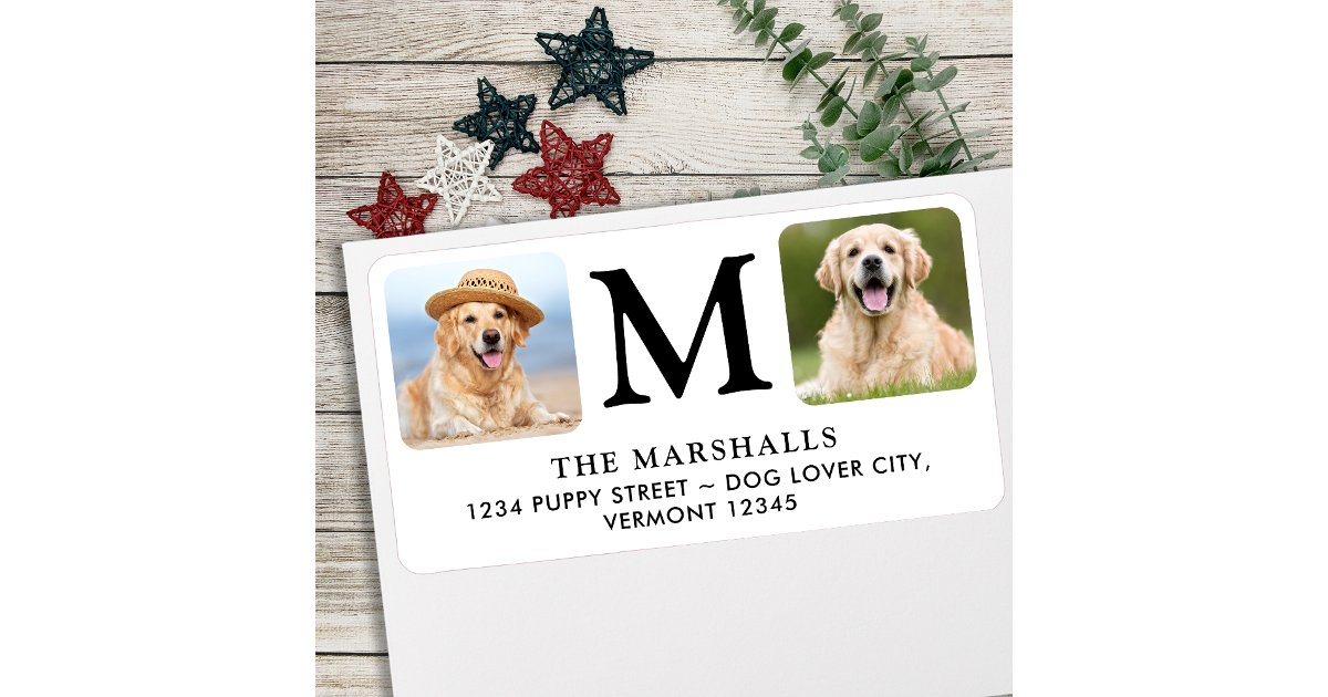 Custom Photo Personalized Monogram Return Address Label | Zazzle