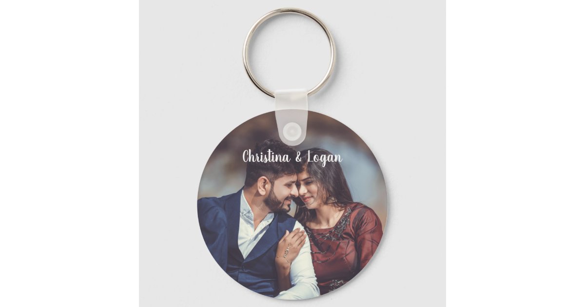 Custom Photo Personalized Round Keychain | Zazzle