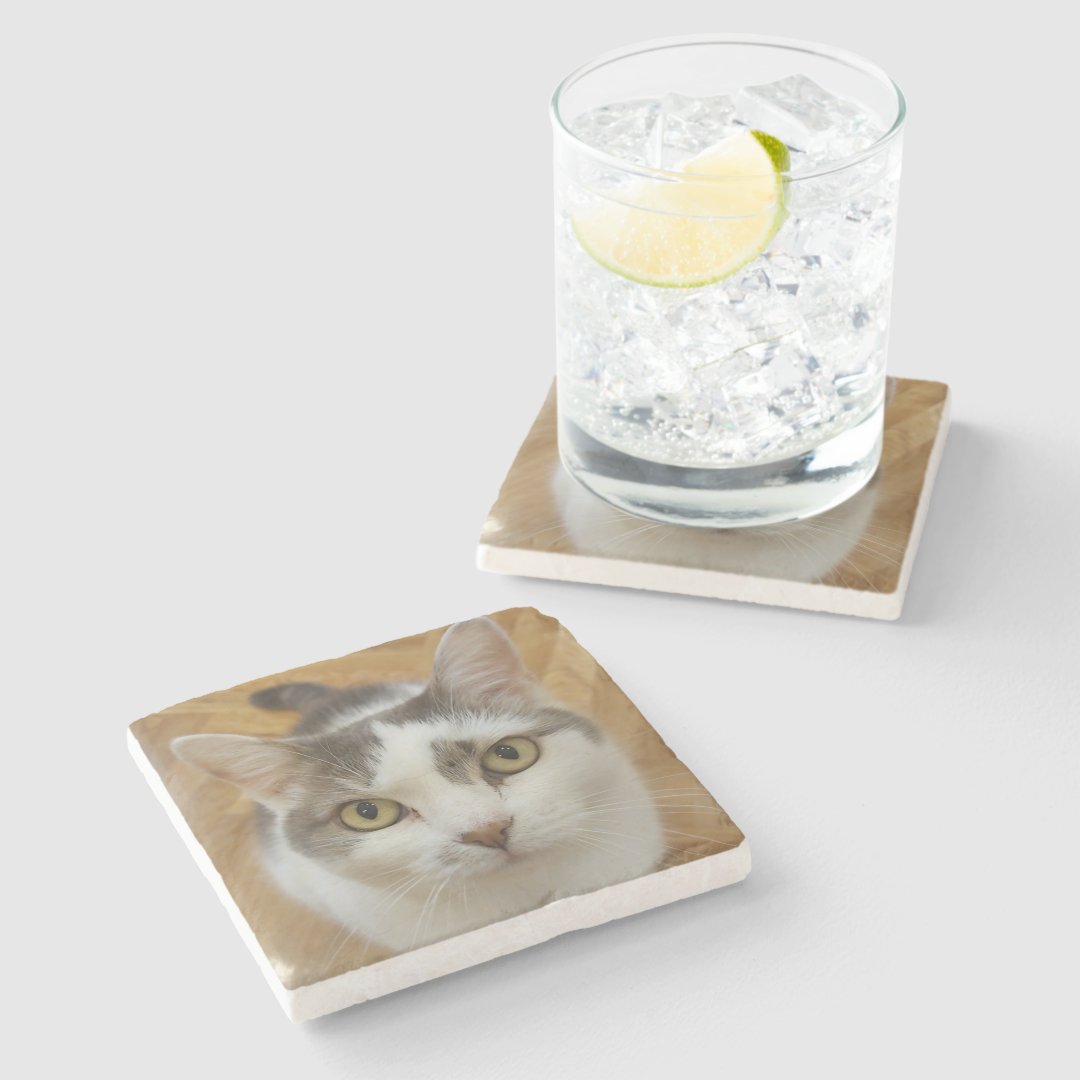 Custom Photo Personalized Stone Coaster | Zazzle