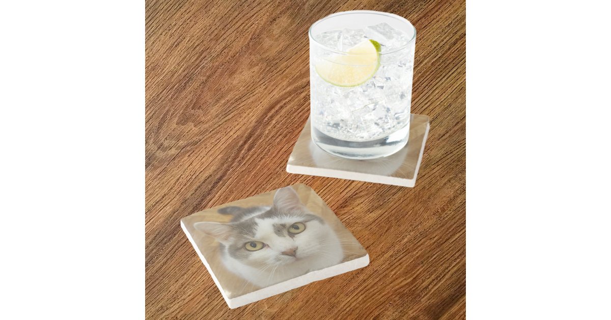 Custom Photo Personalized Stone Coaster | Zazzle
