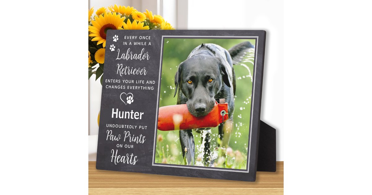 Custom Photo Pet Dog Labrador Memorial Plaque | Zazzle