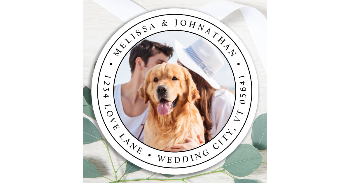 Custom Photo Pet Dog Return Address Label | Zazzle