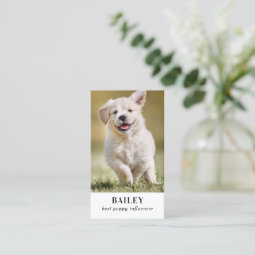 Custom Photo Pet Puppy Dog QR Code Social Media Business Card | Zazzle