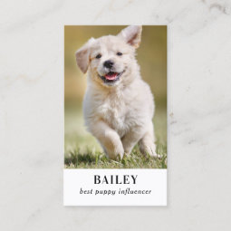 Custom Photo Pet Puppy Dog QR Code Social Media Business Card | Zazzle