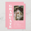 Custom Photo Pink Graduation Announcement | Zazzle