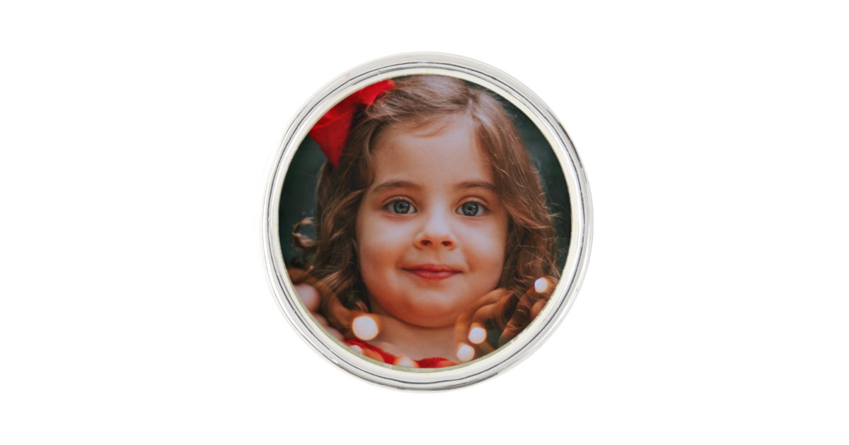 Custom Photo Pins: Create Custom Silver Plated Lapel Pin | Zazzle