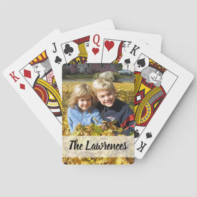 Custom photo playing cards with white overlay | Zazzle
