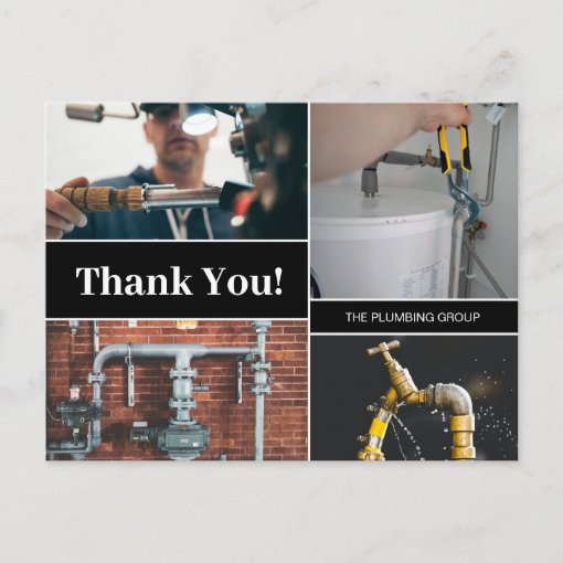 Custom Photo Plumbing Business Name Thank You Postcard | Zazzle