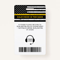 Custom Photo Police Department 911 Dispatcher ID B Badge | Zazzle