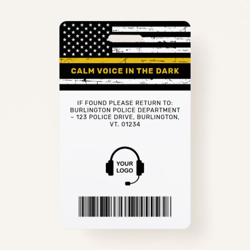 Custom Photo Police Department 911 Dispatcher ID B Badge | Zazzle