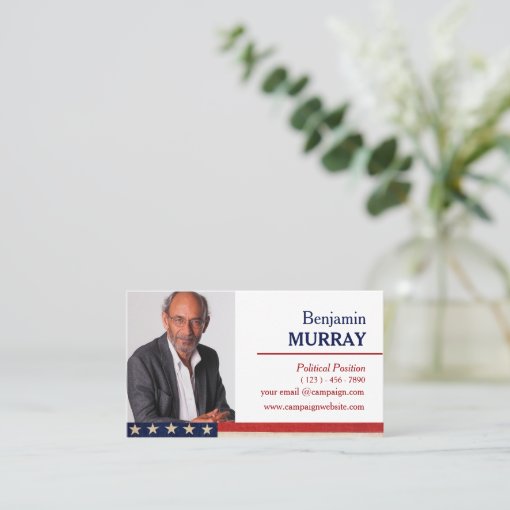 Custom Photo Political Campaign Business Card | Zazzle