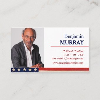 Custom Photo Political Campaign Business Card | Zazzle