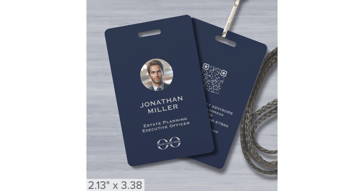 Custom Photo QR Code Employee ID Badge | Zazzle