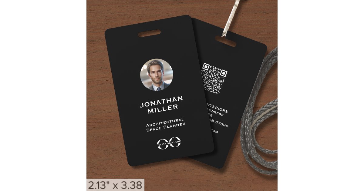 Custom Photo QR Code Employee ID Badge | Zazzle