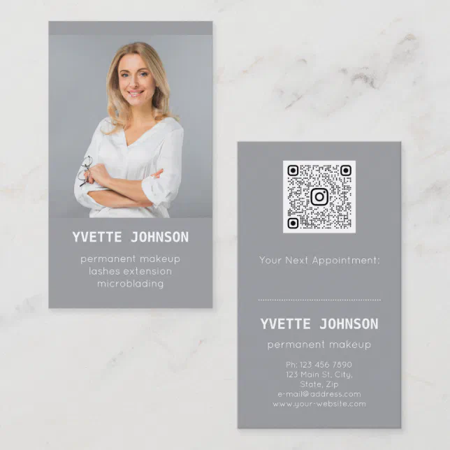 Custom Photo Qr Code Logo Professional Business Card | Zazzle