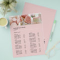 Custom Photo QR Pink Bakery Price List Flyer | Zazzle