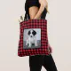 Custom Photo Red Black Buffalo Check Pattern Tote Bag | Zazzle