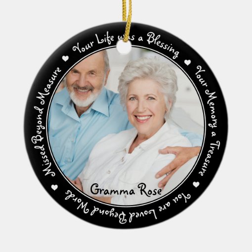 Custom Photo Remembrance Keepsake Memorial Ceramic Ornament | Zazzle