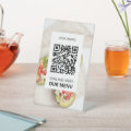 custom Photo Restaurant Scan QR Code Menu Pedestal Sign | Zazzle