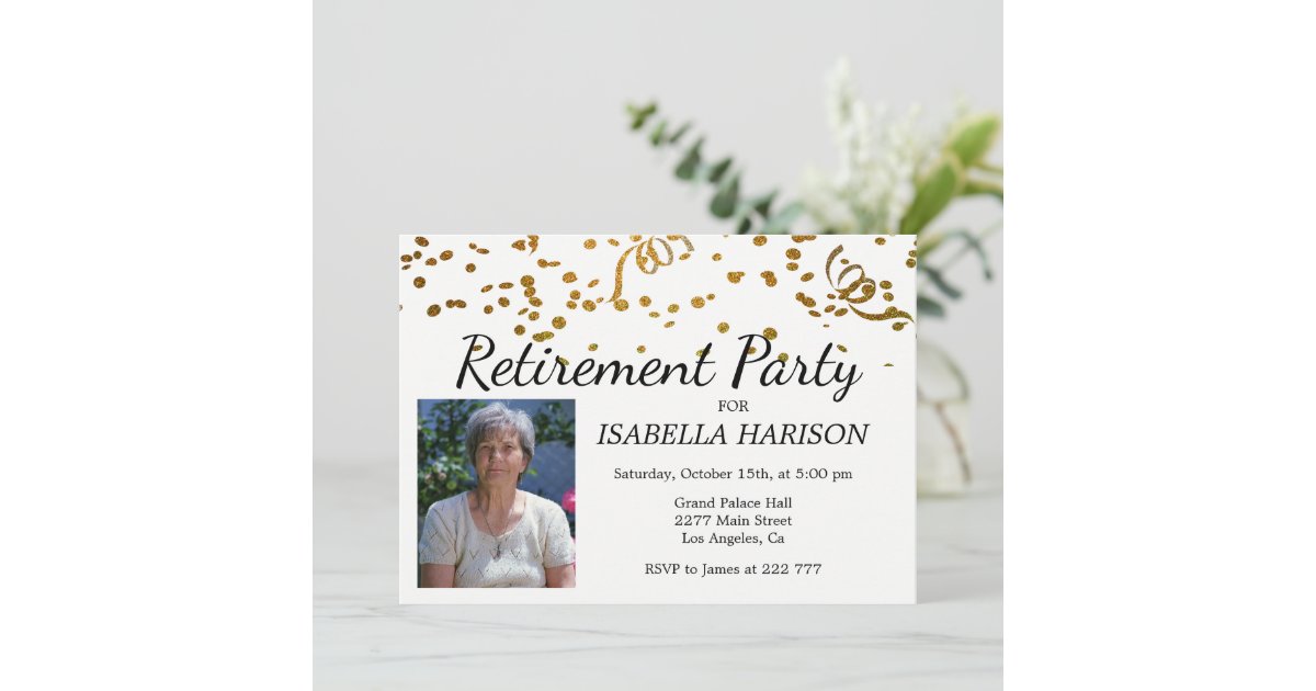 Custom Photo Retirement Invitation | Zazzle