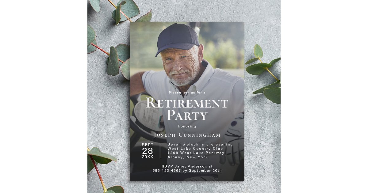 Custom Photo Retirement Party Celebration Invitation | Zazzle