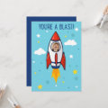 Custom Photo Rocket You're a blast Birthday Card | Zazzle