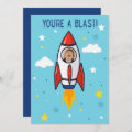 Custom Photo Rocket You're a blast Birthday Card | Zazzle