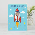 Custom Photo Rocket You're a blast Birthday Card | Zazzle