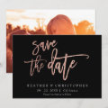 Custom Photo Rose Gold Glitter Save the Date Card | Zazzle