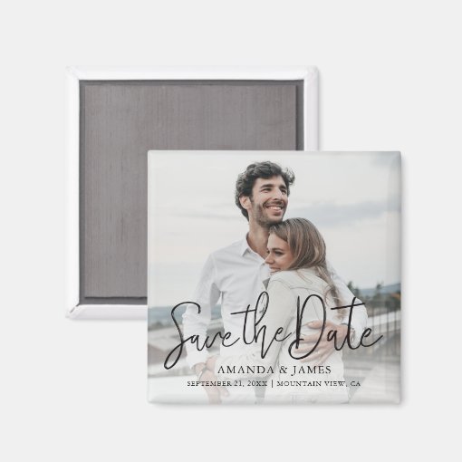 Custom Photo Save the Date Fridge Magnet | Zazzle