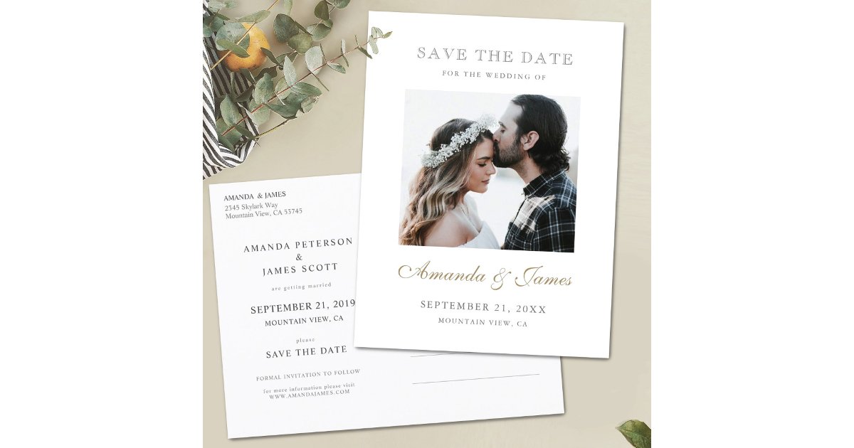 Custom Photo Save the Date Postcard Template | Zazzle
