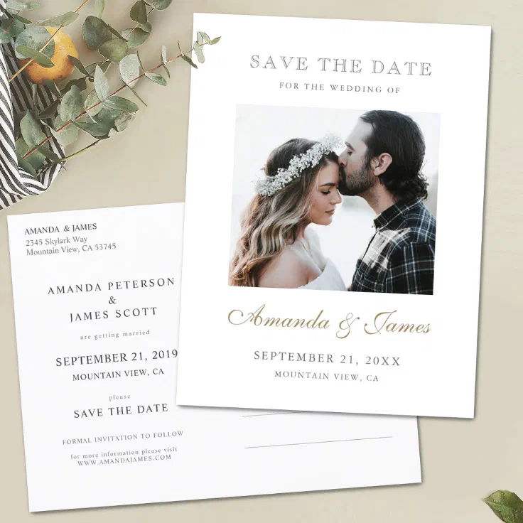 Custom Photo Save the Date Postcard Template | Zazzle