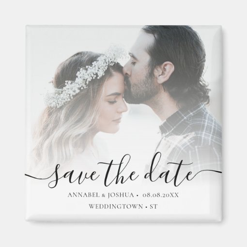 Custom Photo Save the Date Wedding Magnet | Zazzle