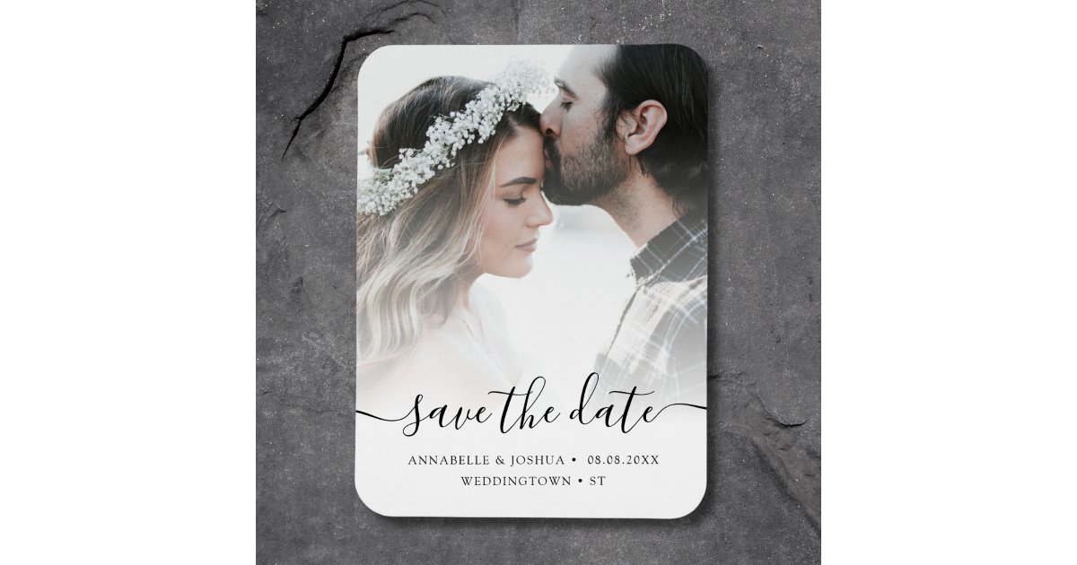 Custom Photo Save the Date Wedding Magnet | Zazzle
