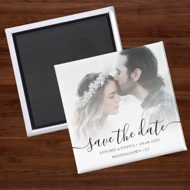 Custom Photo Save the Date Wedding Magnet | Zazzle